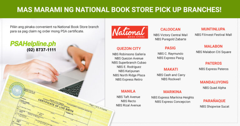 Order PSA Birth Certificates: Home Delivery & National Bookstore Pickup ...